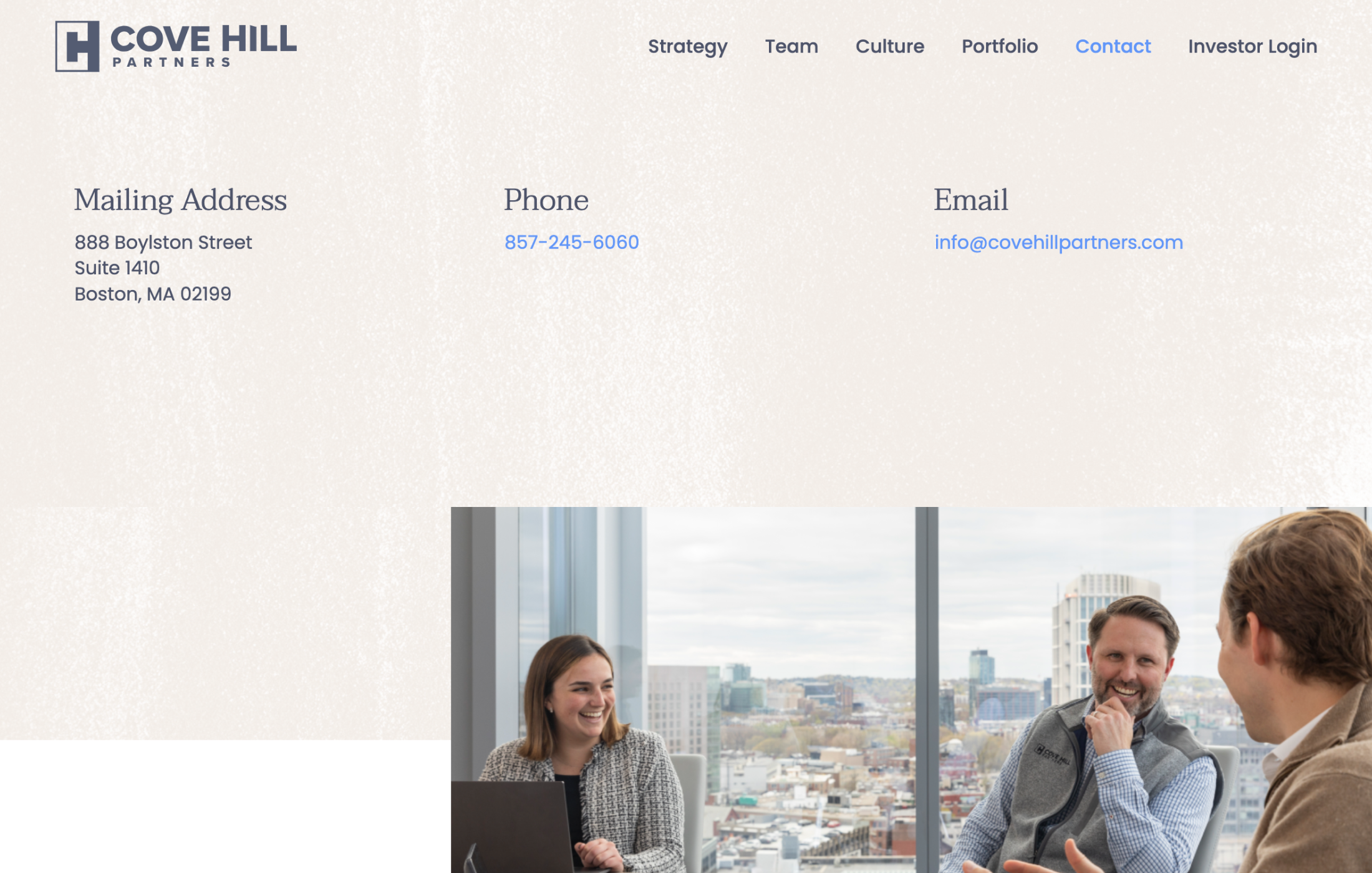 Cove Hill Partners | Contact